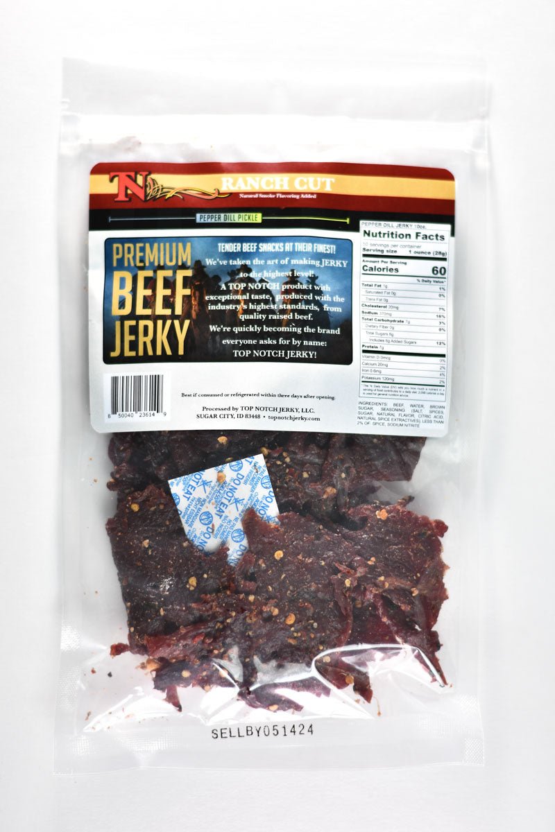 Top Notch Beef Jerky Pepper Dill Pickle Top Notch Jerky