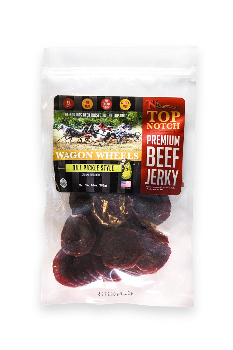 Dill Pickle Wagon Wheels | Natural Beef Jerky – Top Notch Jerky