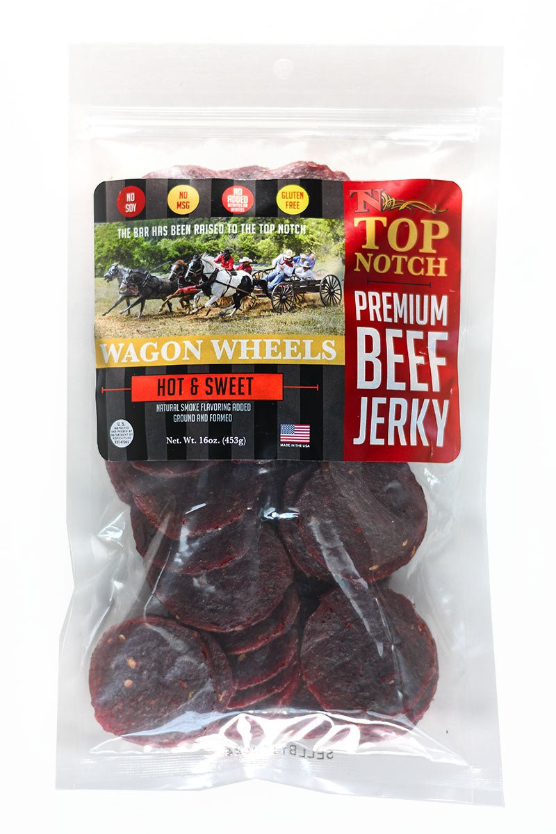 Hot & Sweet Wagon Wheels | Natural Beef Jerky – Top Notch Jerky