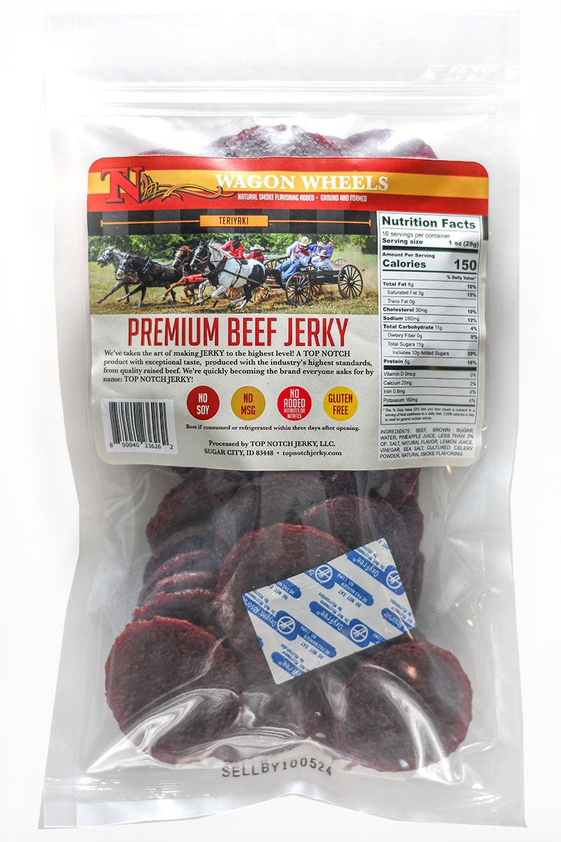 Teriyaki Wagon Wheels | Natural Beef Jerky – Top Notch Jerky