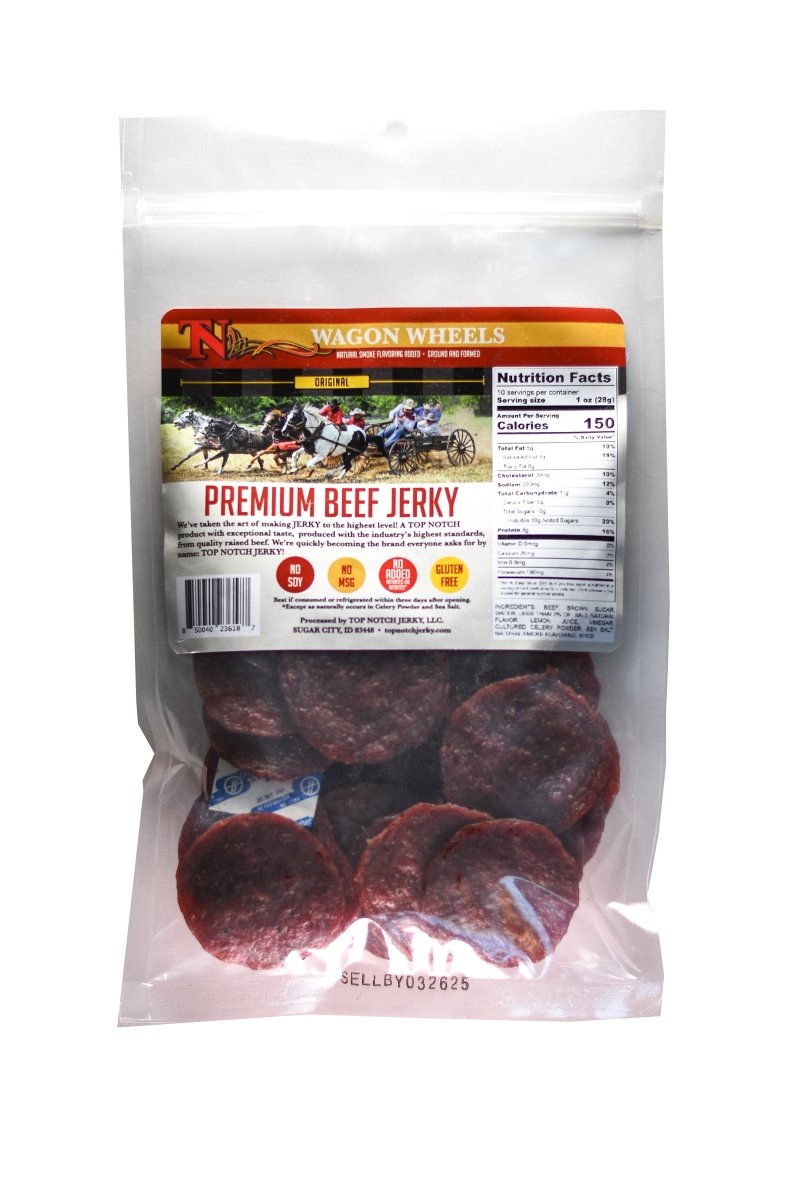Original Wagon Wheels | Natural Beef Jerky – Top Notch Jerky