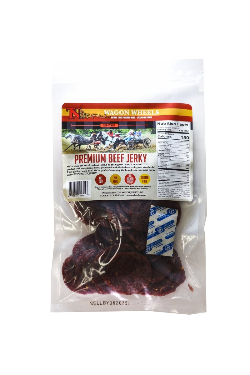 Hot & Sweet Wagon Wheels | Natural Beef Jerky – Top Notch Jerky