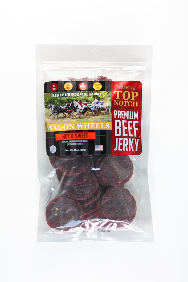 Hot & Sweet Wagon Wheels | Natural Beef Jerky – Top Notch Jerky